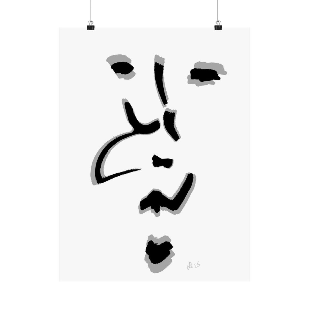 Abstract Black Line Portrait Poster | Matte Vertical Wall Art - Etsy