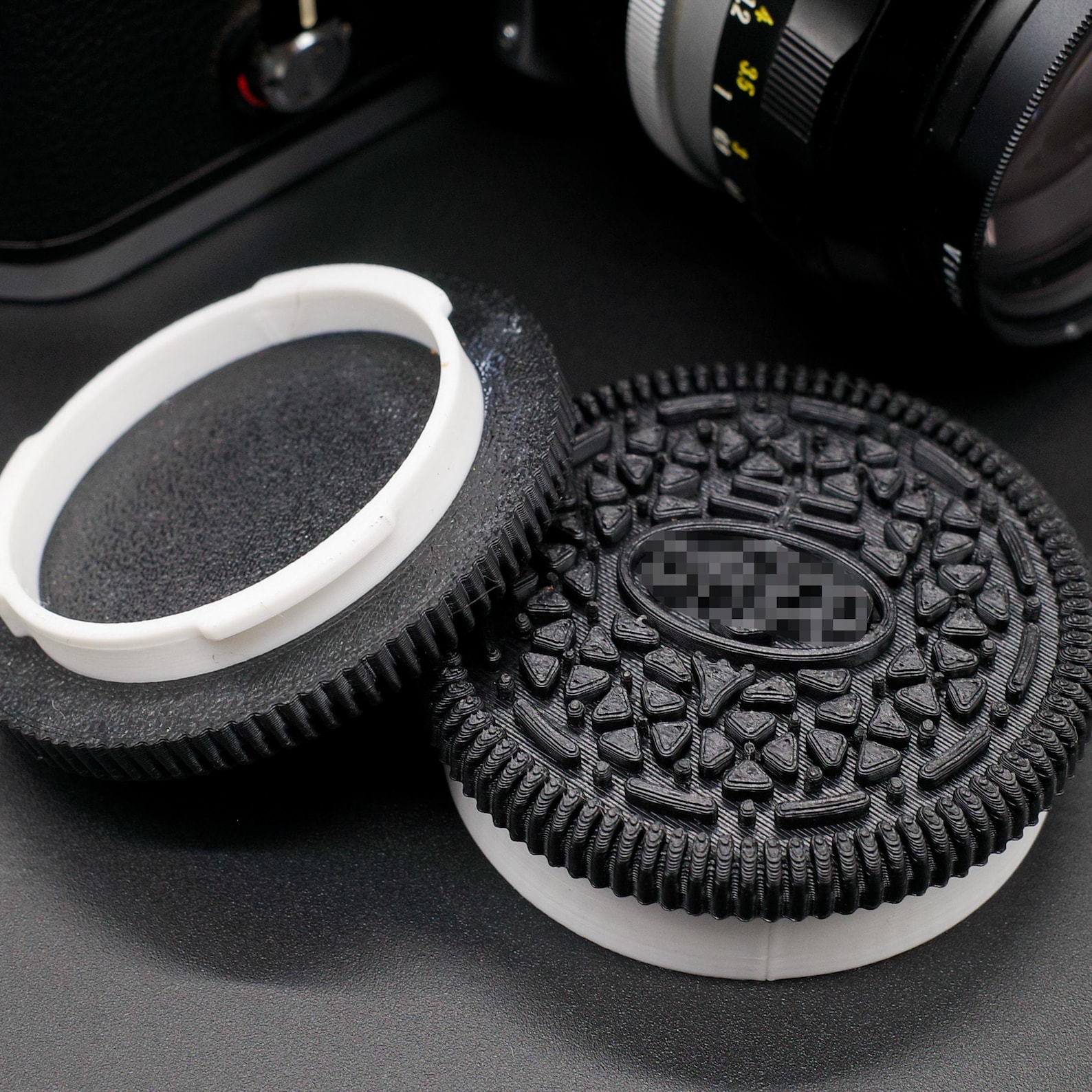 3D Printed Cookie Camera Body Cap + Rear Lens Cover Set for Nikon F ...