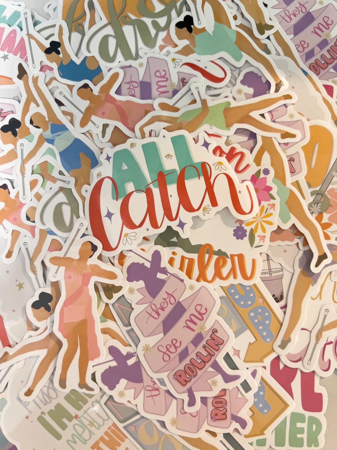 5 Baton Twirling Stickers Set | No Drop | Stickers for Twirlers ...