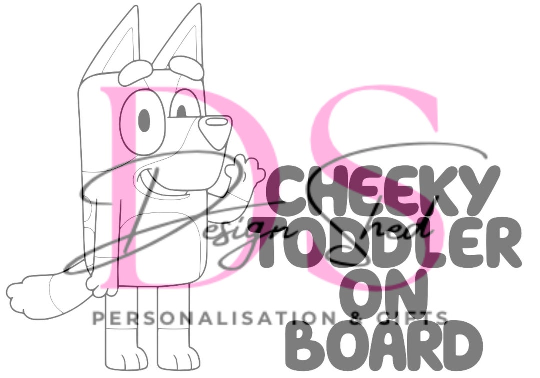 Bluey Cheeky Toddler on Board Bluey Decal - Etsy