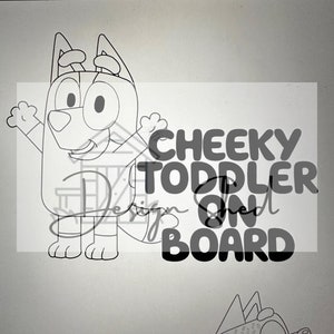 Bluey Cheeky Toddler on Board Bingo Decal - Etsy UK