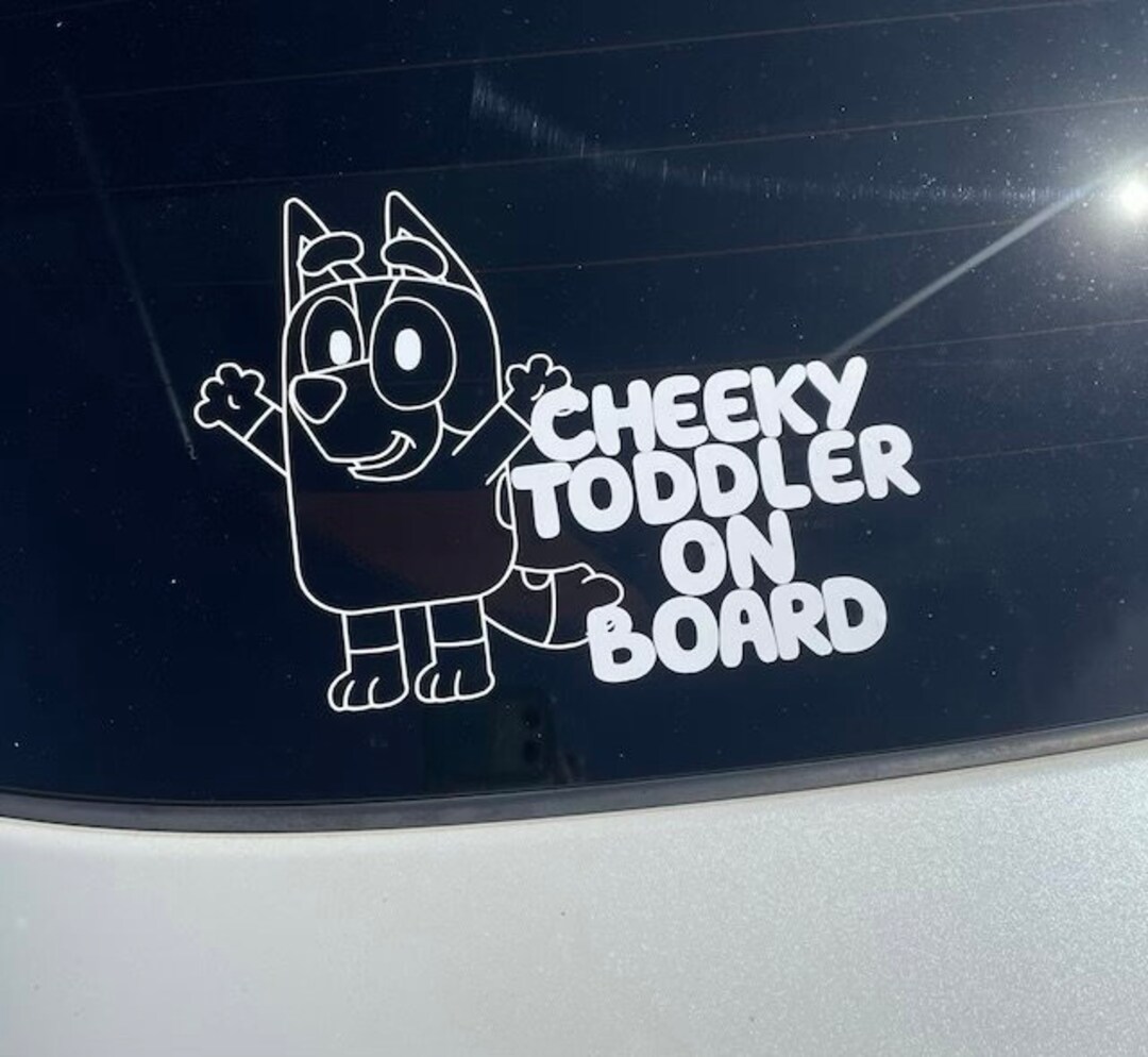 Bluey Cheeky Toddler on Board Bingo Decal - Etsy