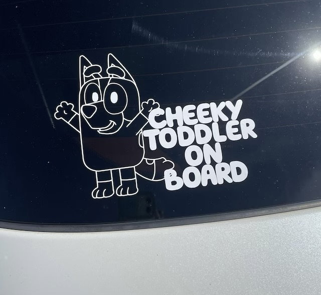 Bluey Cheeky Toddler on Board Bingo Decal - Etsy