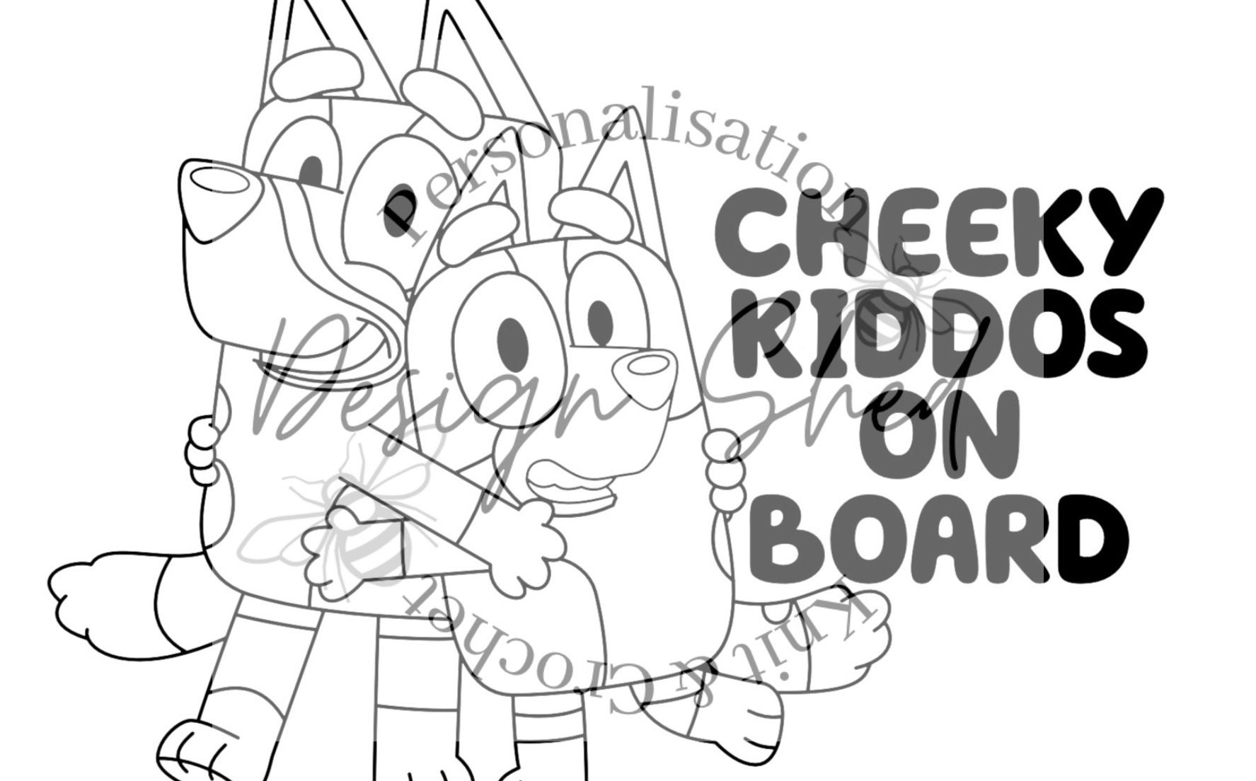 Bluey cheeky Kiddos on Board LANDSCAPE Decal - Etsy