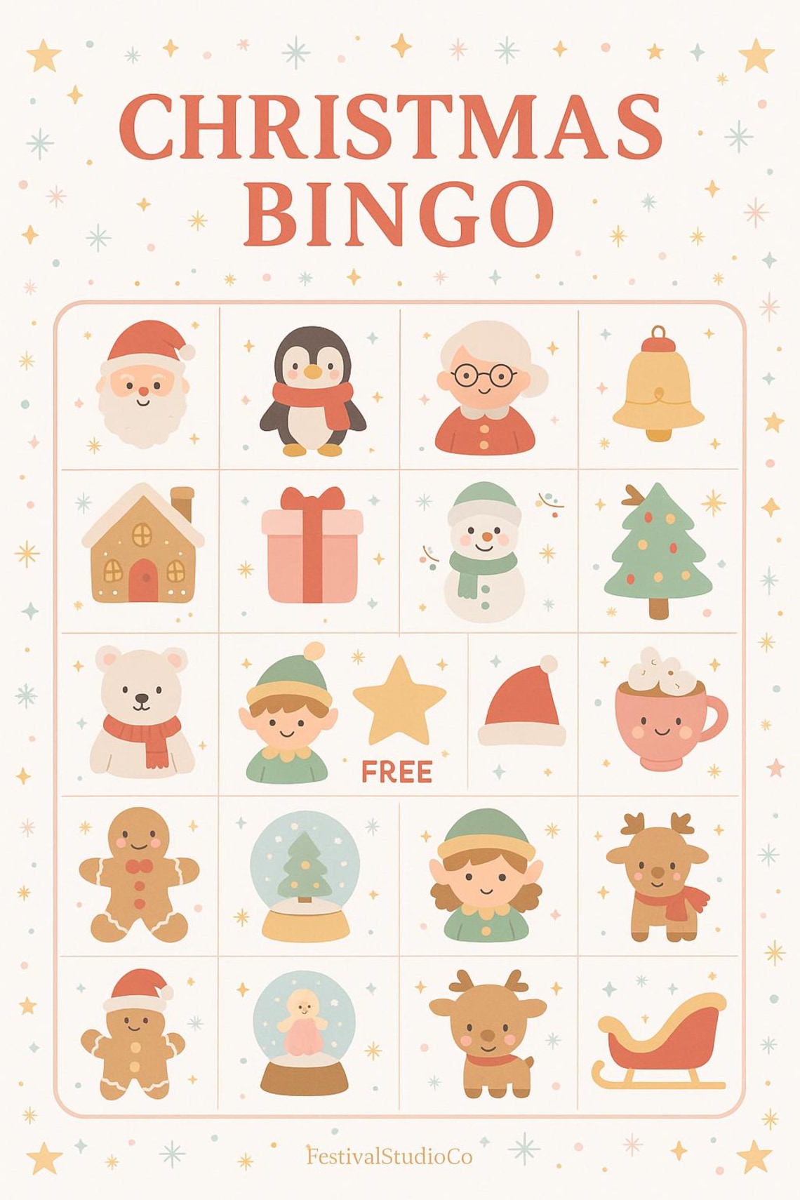 Christmas Bingo Printable Game – Kids Classroom Activity – Holiday ...