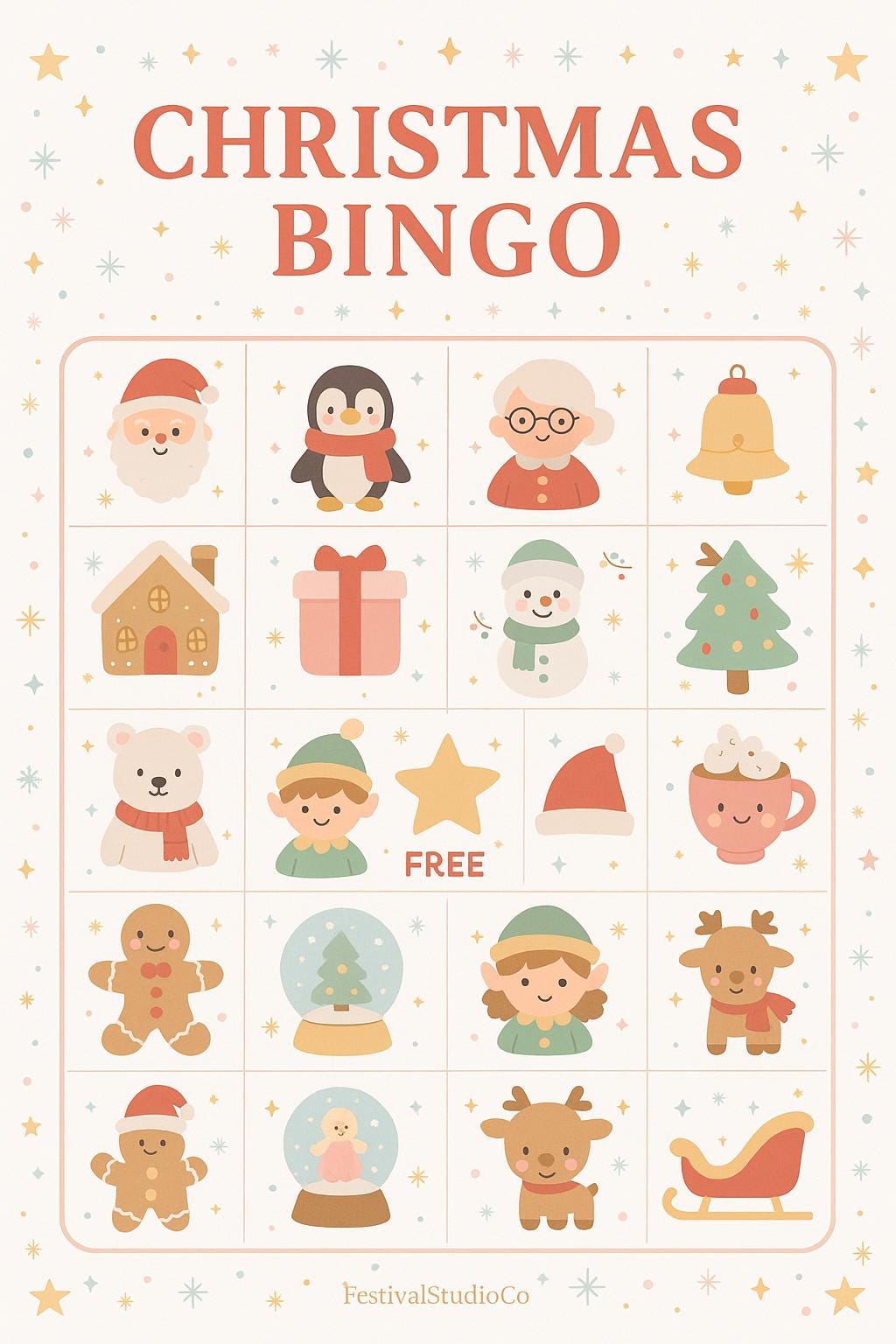 Christmas Bingo Printable Game – Kids Classroom Activity – Holiday ...