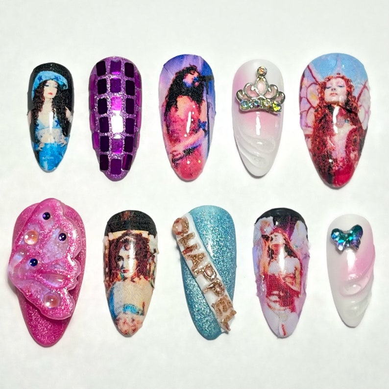 Chappell Roan Midwest Princess Press on Nails | Fake Gel at Home ...