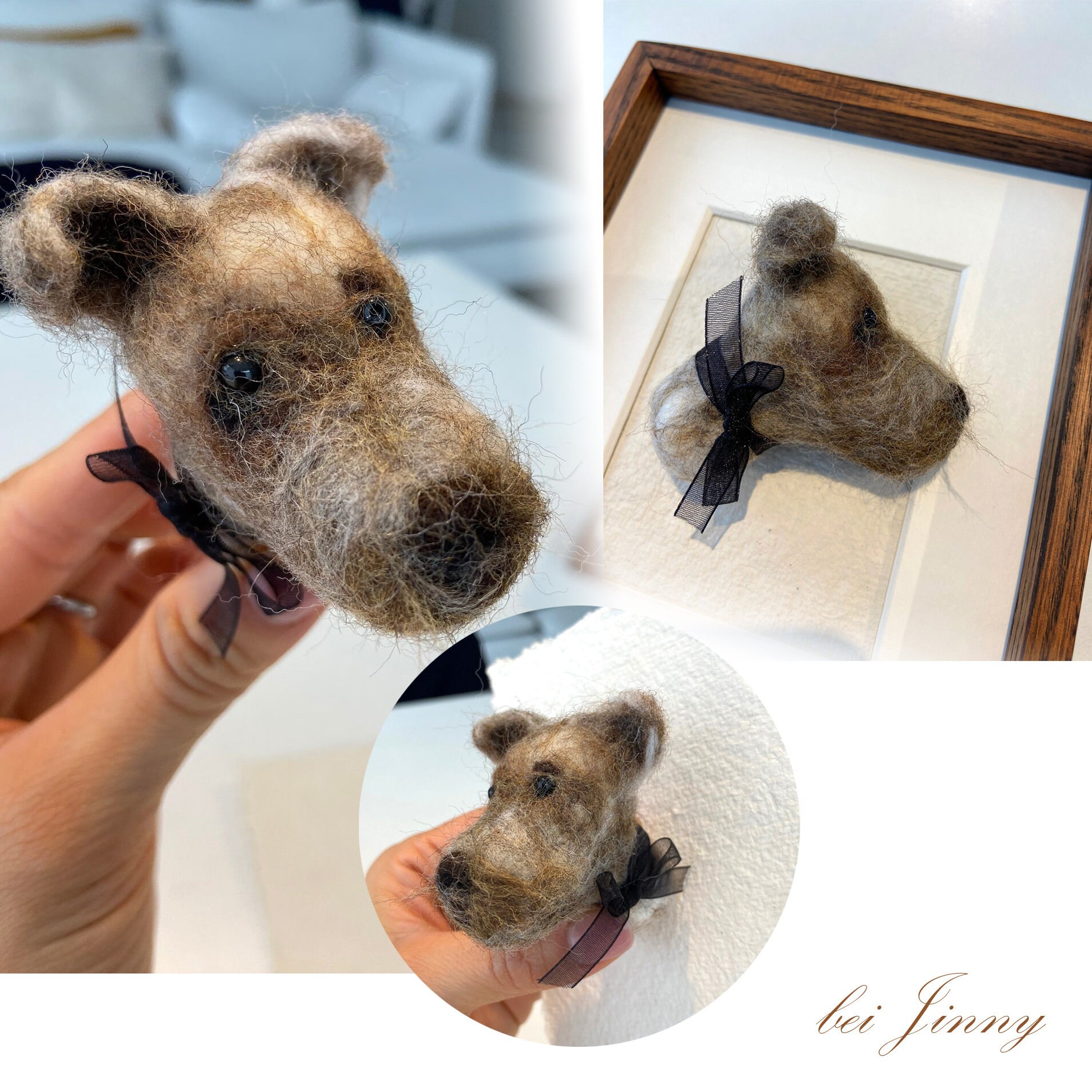Custom Felt Pet Portrait, Needle Felt Pets, Felt Dog, Felt Cat, Pet ...
