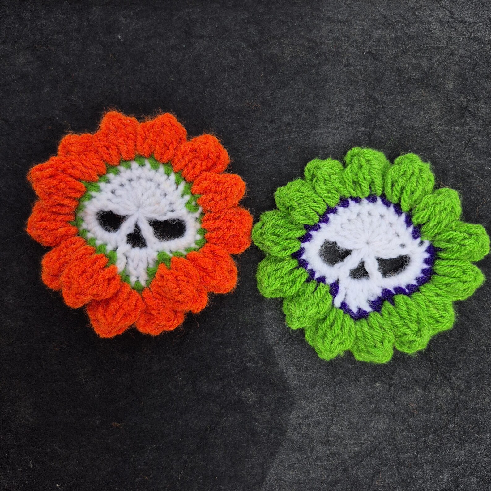 Skull Daisy Crochet Pattern: Halloween Flower Motif (PDF Pattern) - Etsy