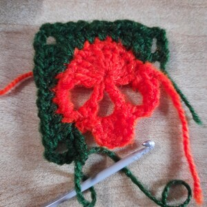 Crochet Pattern, Skull Granny Square, Crochet Skull, Halloween Granny ...