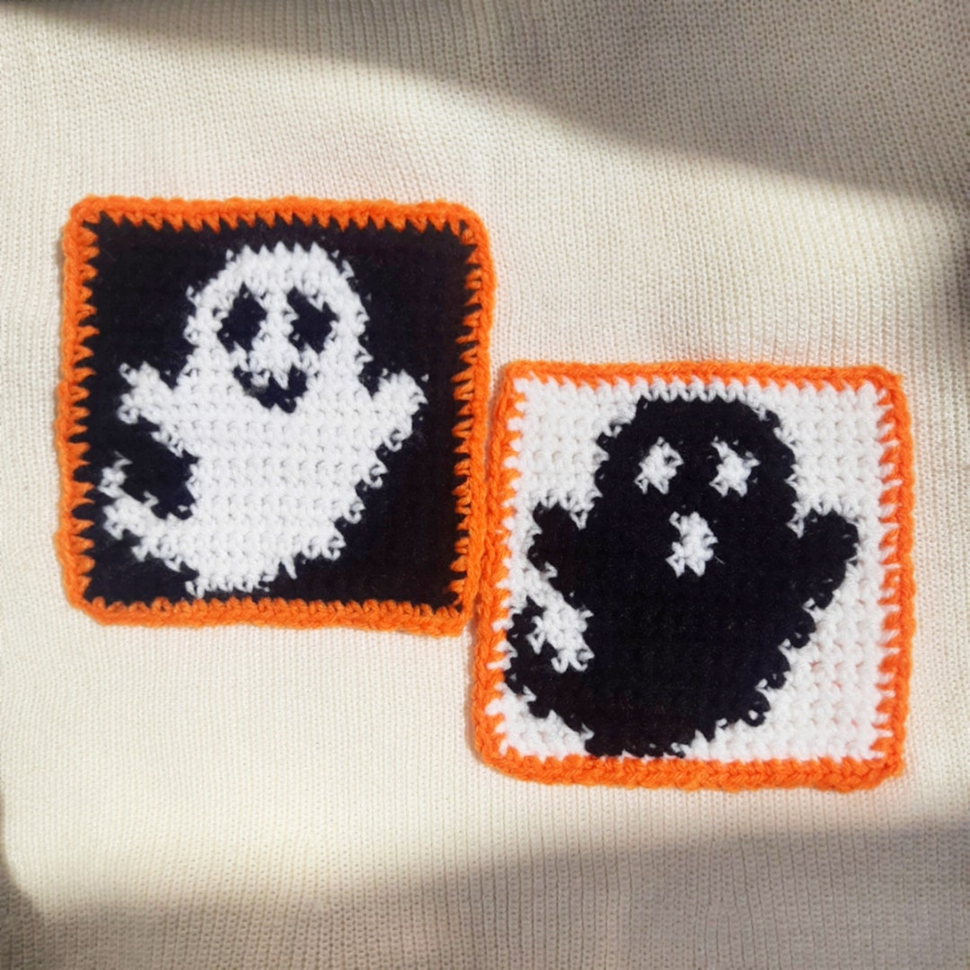 Halloween Ghost Crochet Pattern: Spooky Granny Square, Tapestry Crochet ...