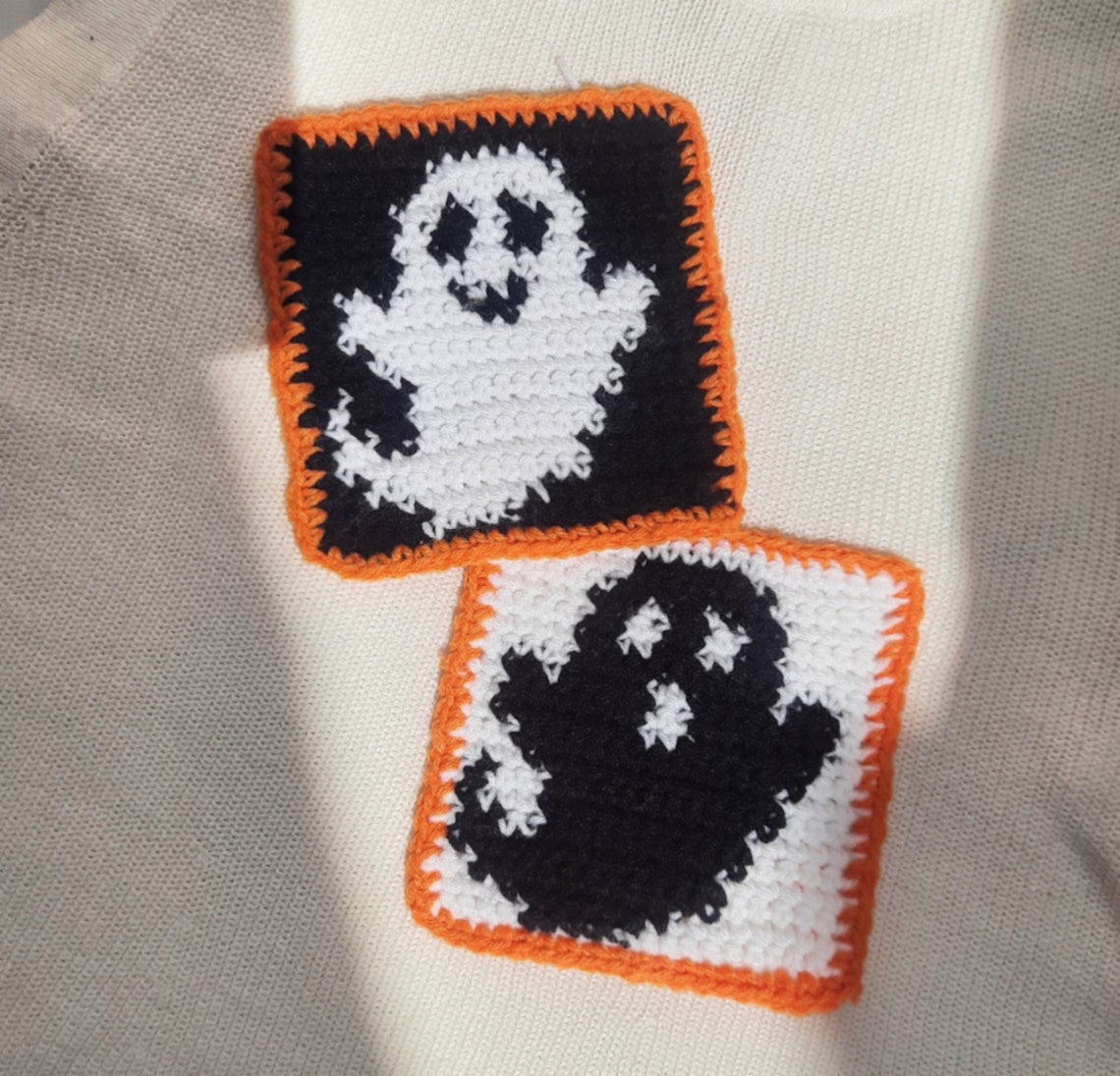 Halloween Ghost Crochet Pattern: Spooky Granny Square, Tapestry Crochet ...