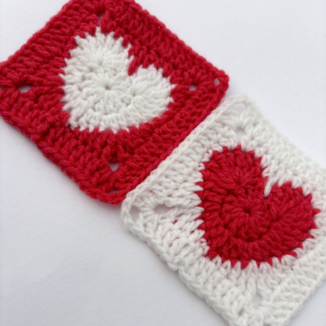Heart Granny Square Crochet Pattern for Bags, Cardigan, Top. Crochet ...