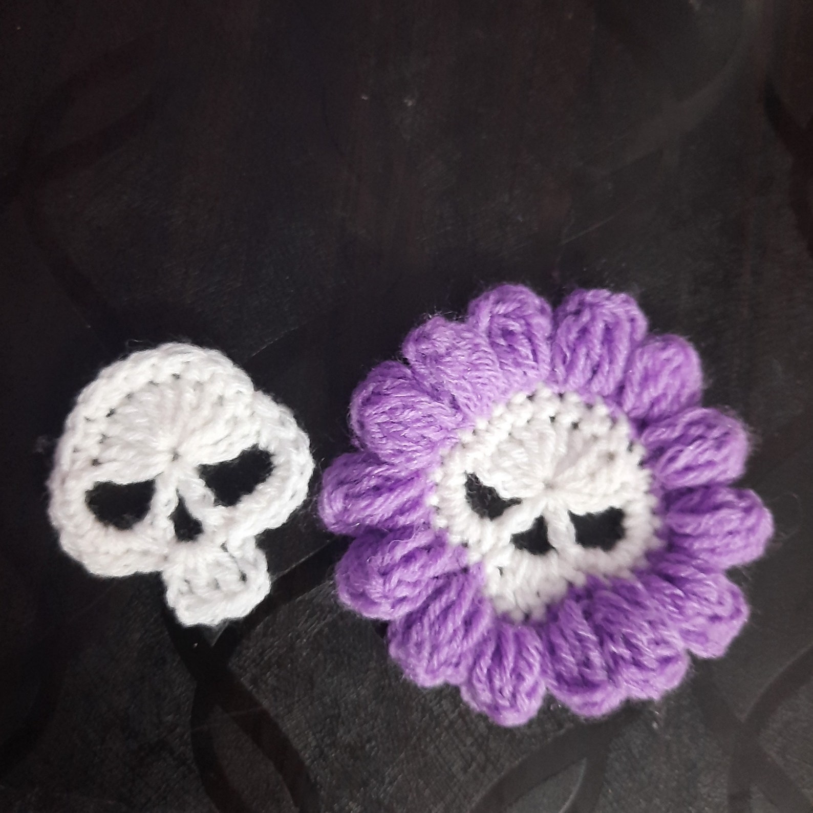 Crochet Skull Flower: Skull Patch PATTERN Includes Photo Instructions ...