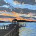 Original Sunset Pier Acrylic Painting on Stretched Canvas (11x14) - Etsy