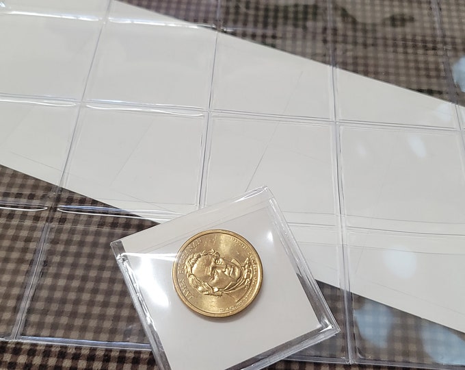 A Sheet of 2x2 Plastic Coin Holder With White Insert Card (hold 10 ...