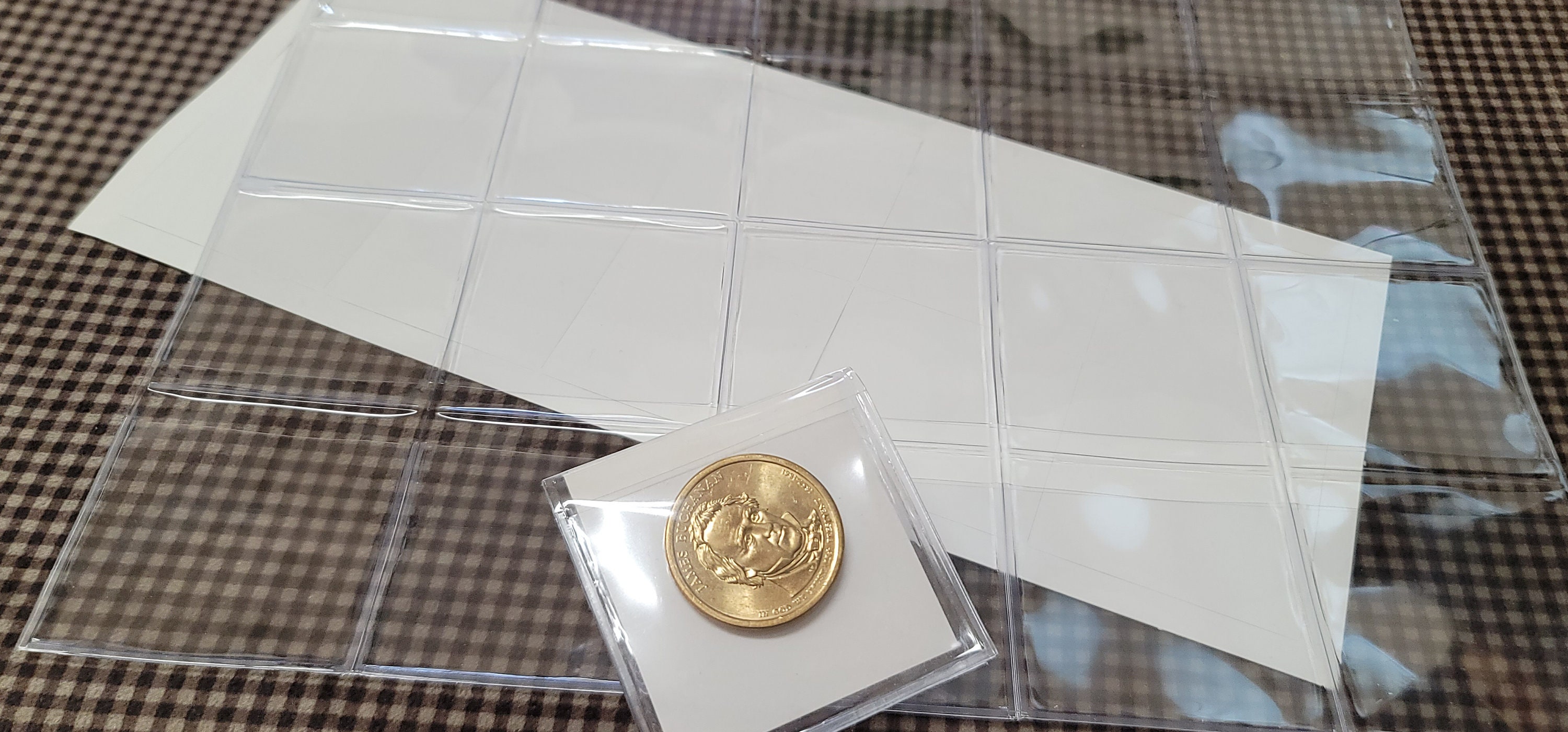A Sheet of 2x2 Plastic Coin Holder With White Insert Card (hold 10 ...