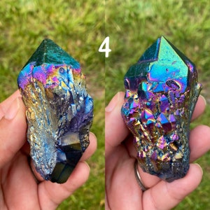 Rainbow Aura Quartz Crystal - Etsy