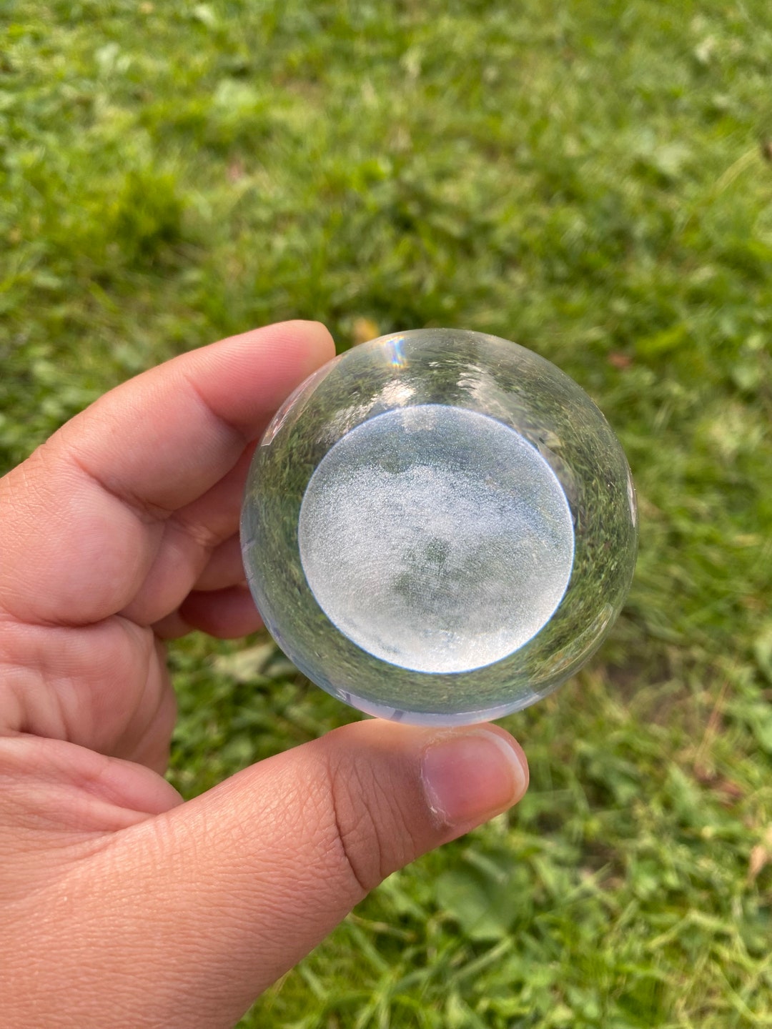 Clear Glass Translucent Moon Sphere - Etsy