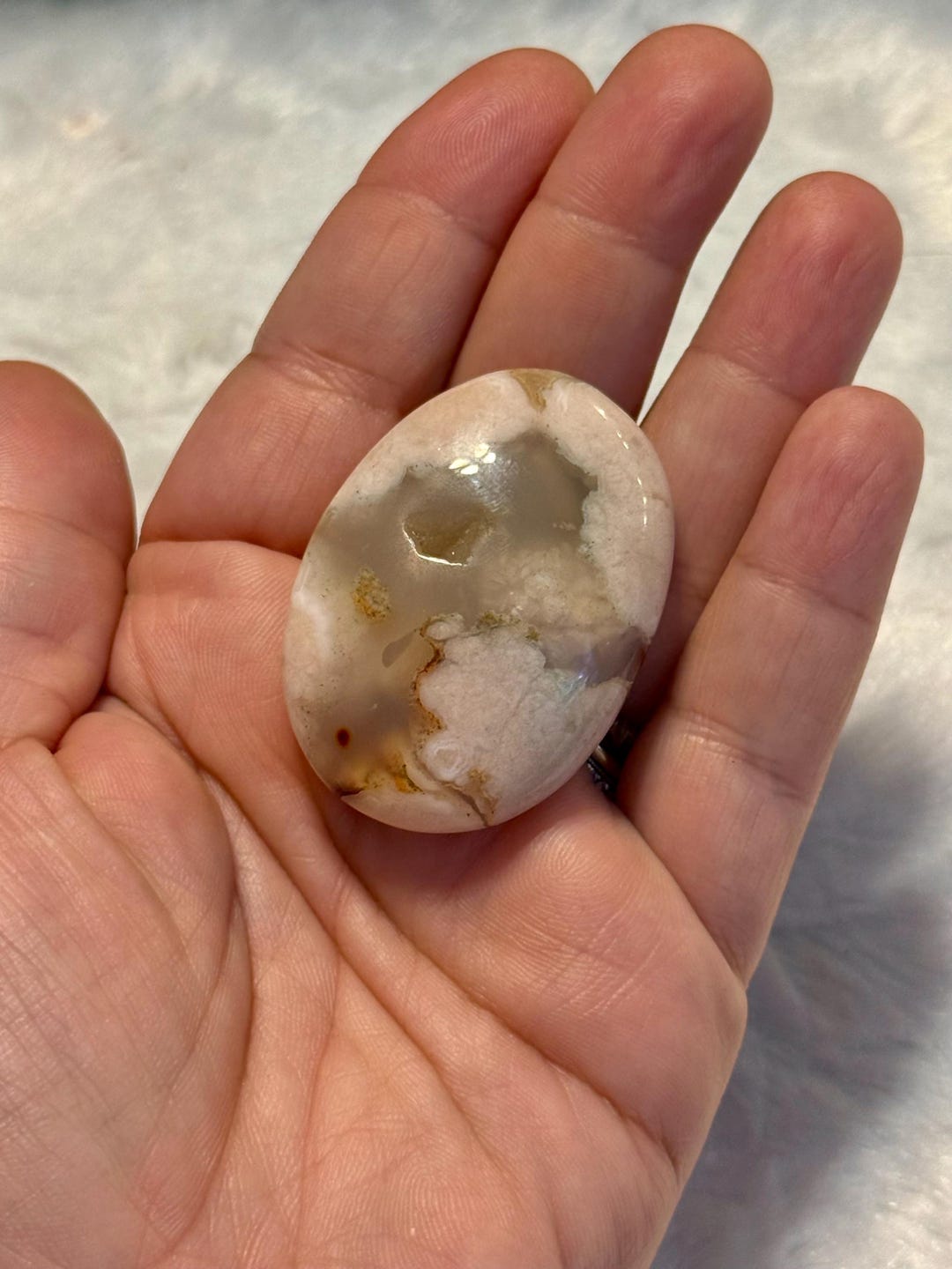 Carnelian Flower Agate Palm Stone | Carnelian | Flower Agate ...
