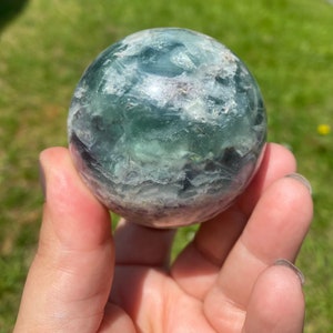 Rainbow Feather Fluorite Crystal Sphere - Etsy