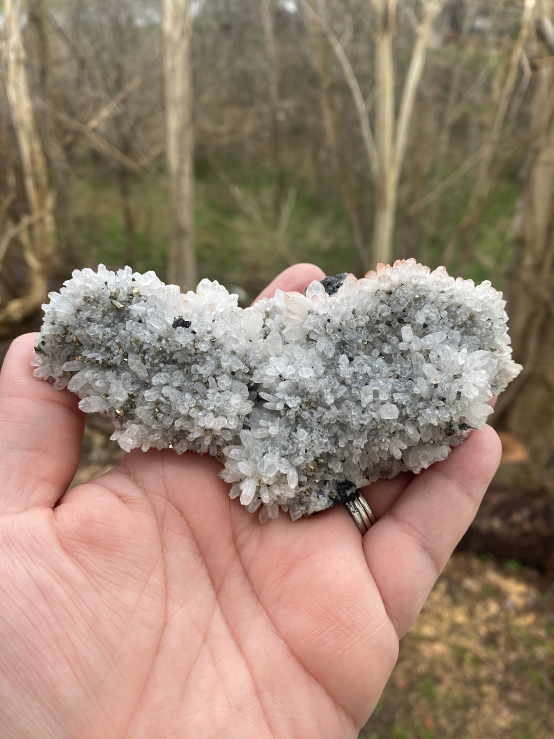 Raw Pyrite Covellite With Quartz Specimen - Etsy