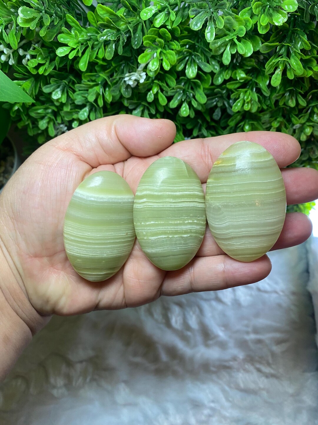 Green Banded Onyx Palm Stones | Green Onyx Palm Stones - Etsy