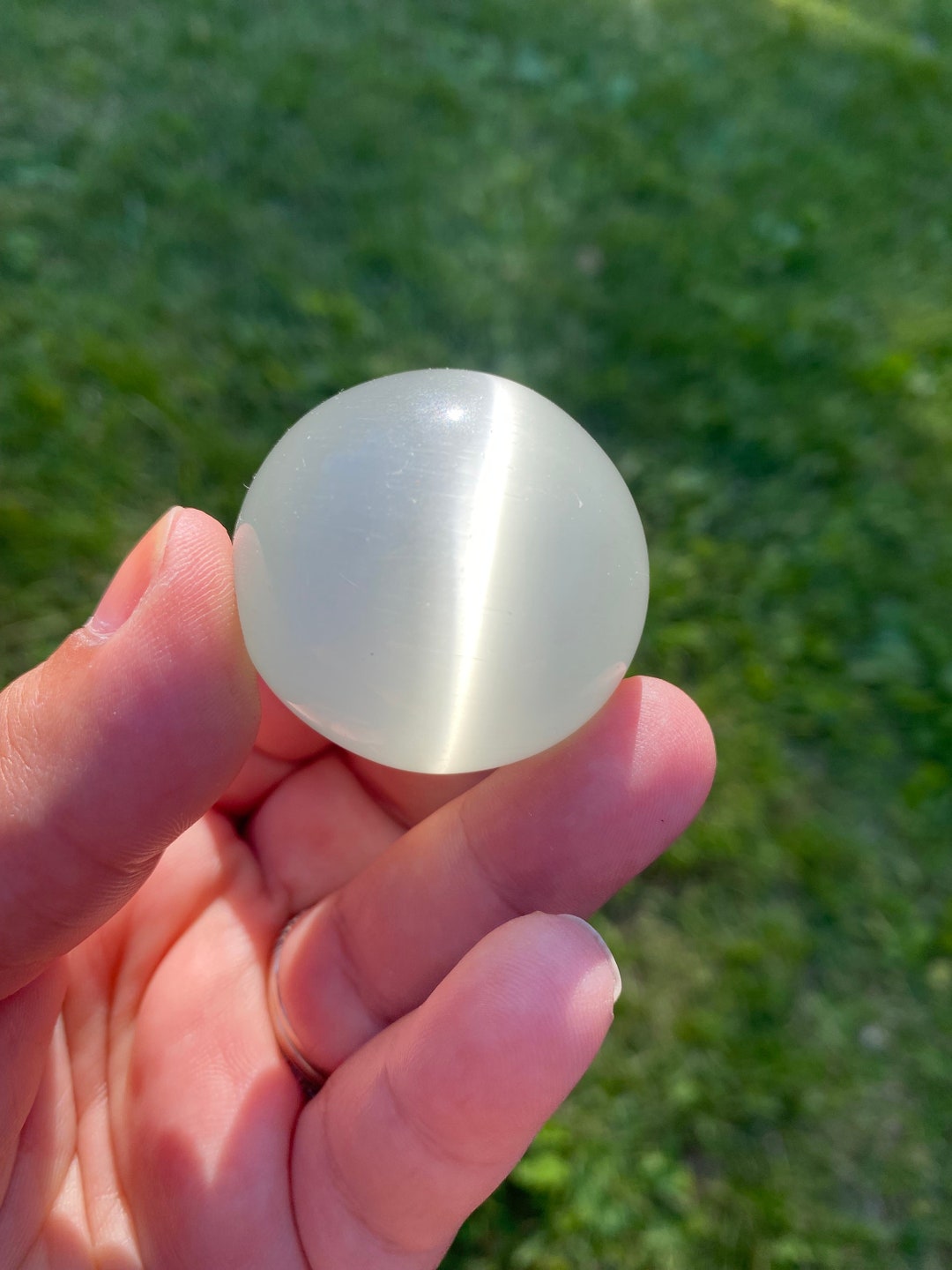 Chrysoberyl Crystal Sphere | Cats Eye Sphere - Etsy