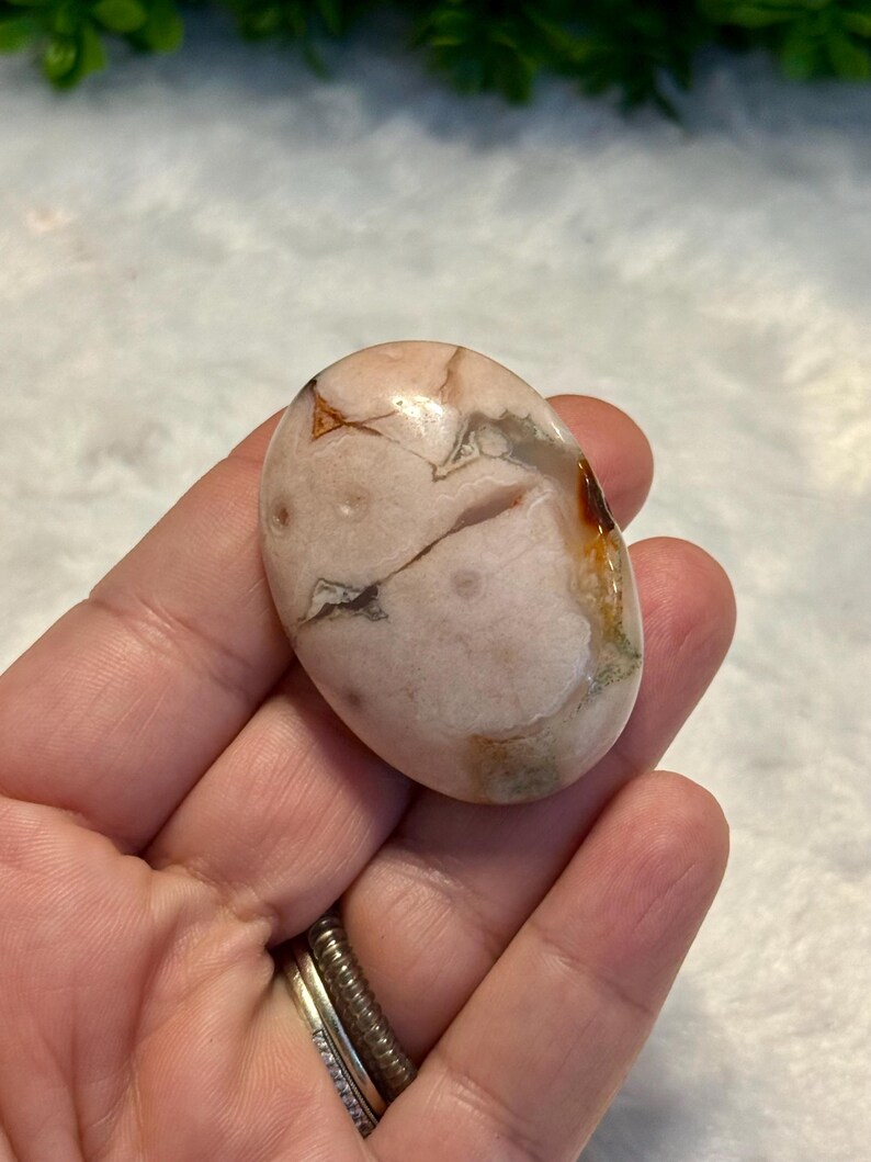 Carnelian Flower Agate Palm Stone | Carnelian | Flower Agate ...