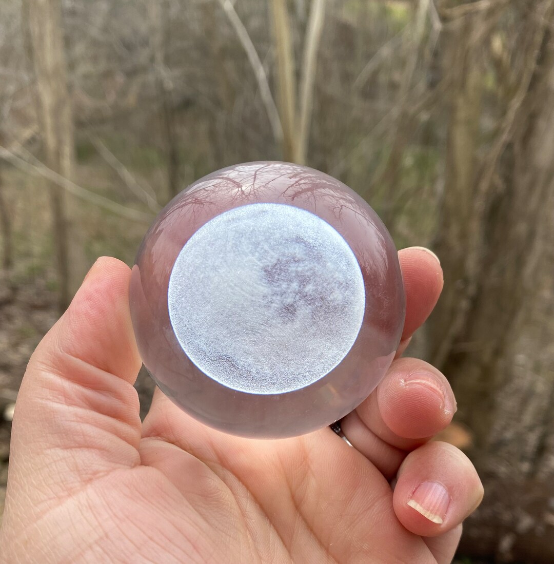 Clear Glass Translucent Moon Sphere - Etsy