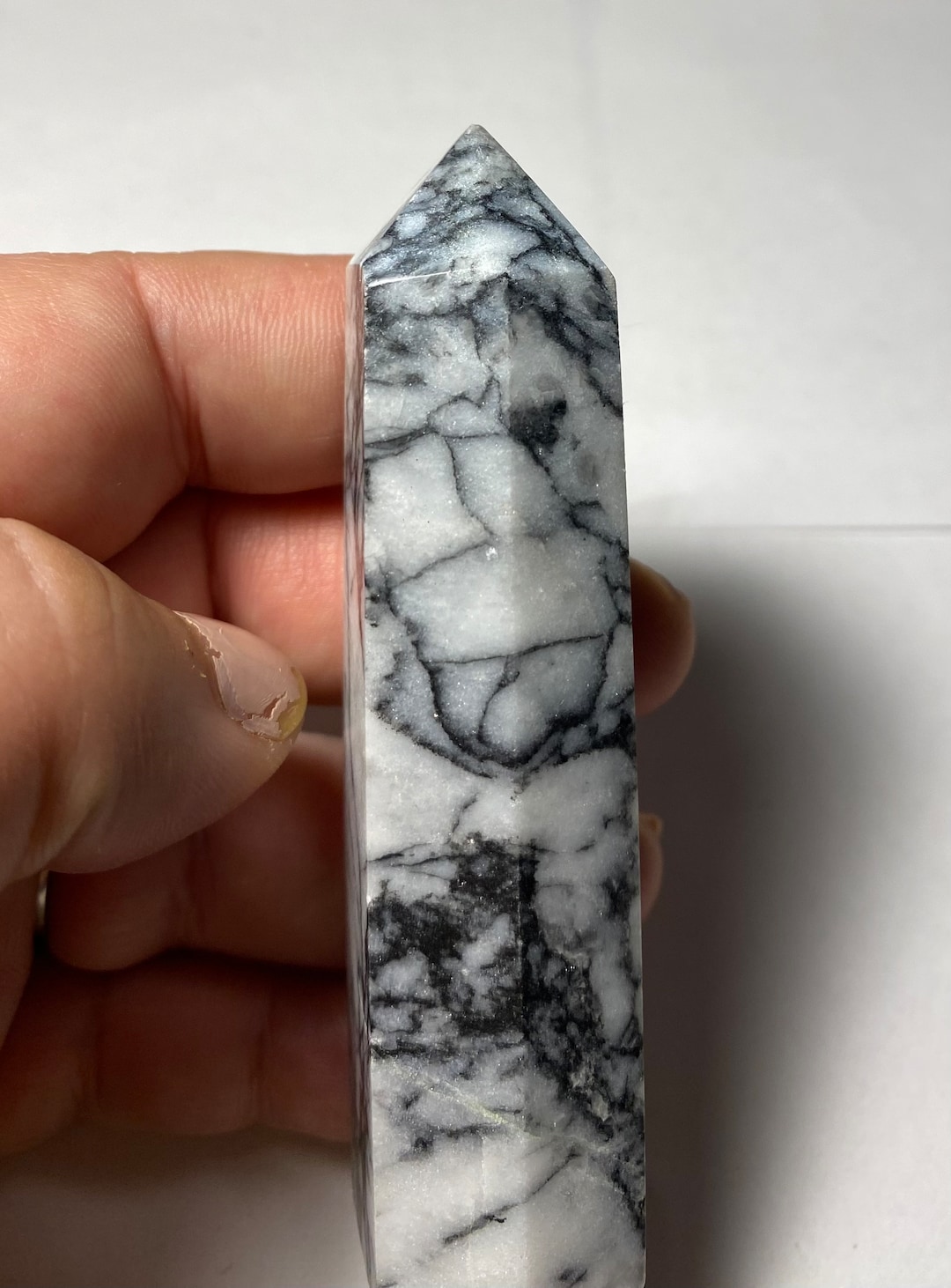 Howlite Quartz Obelisk Tower - Etsy