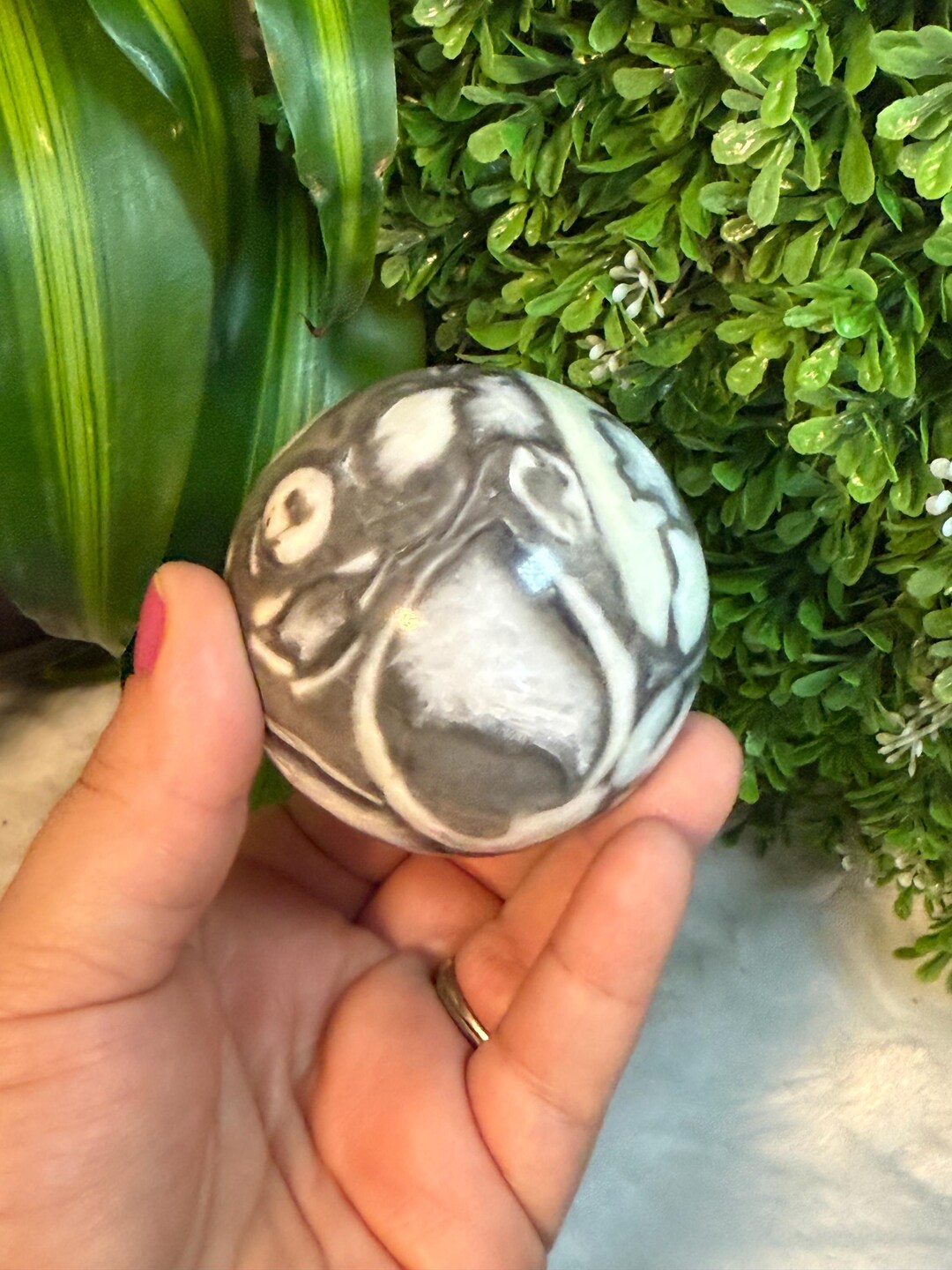 Shell Jasper Sphere | Shell Marble Sphere | Shell Obsidian Sphere - Etsy