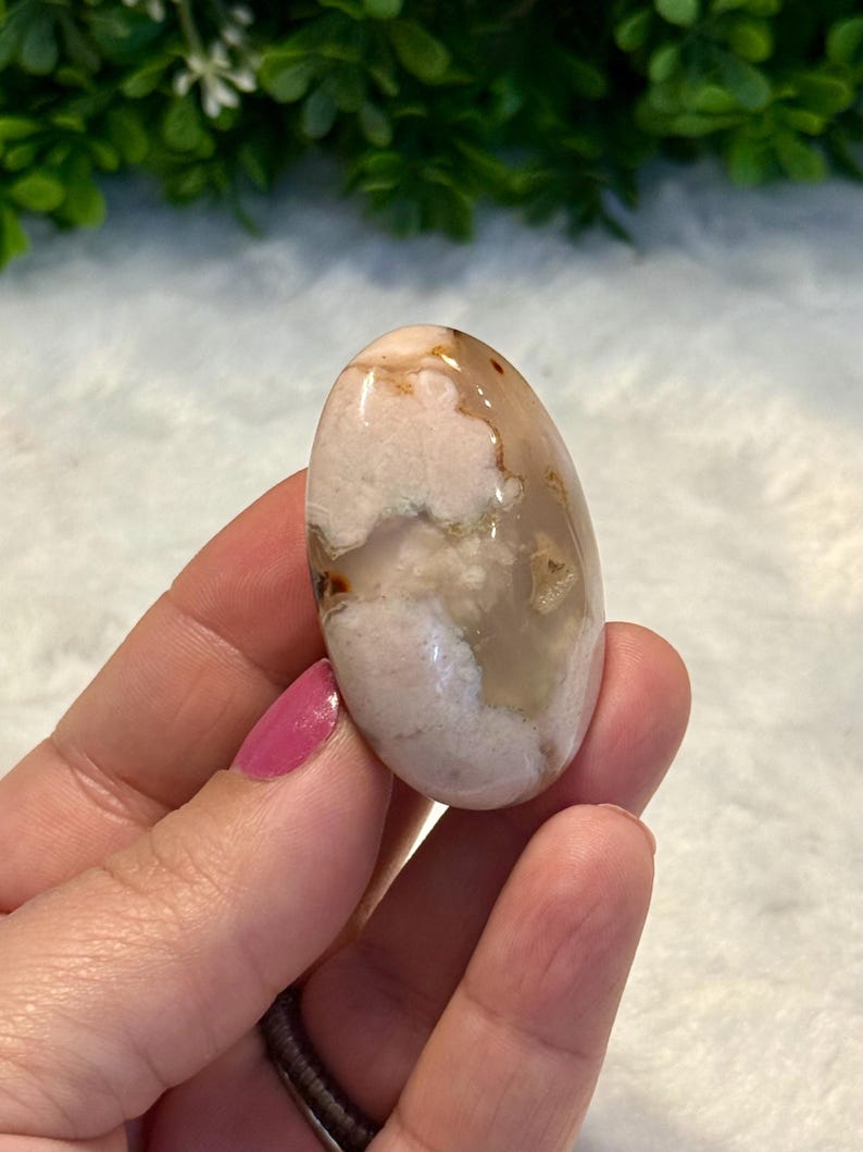 Carnelian Flower Agate Palm Stone | Carnelian | Flower Agate ...