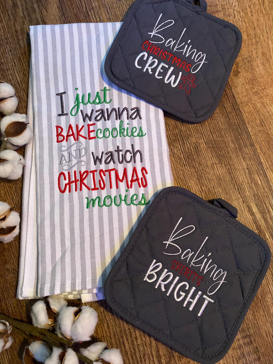 Holiday 3 Piece Kitchen Set, Holiday Baking Set, Christmas Baking Set ...