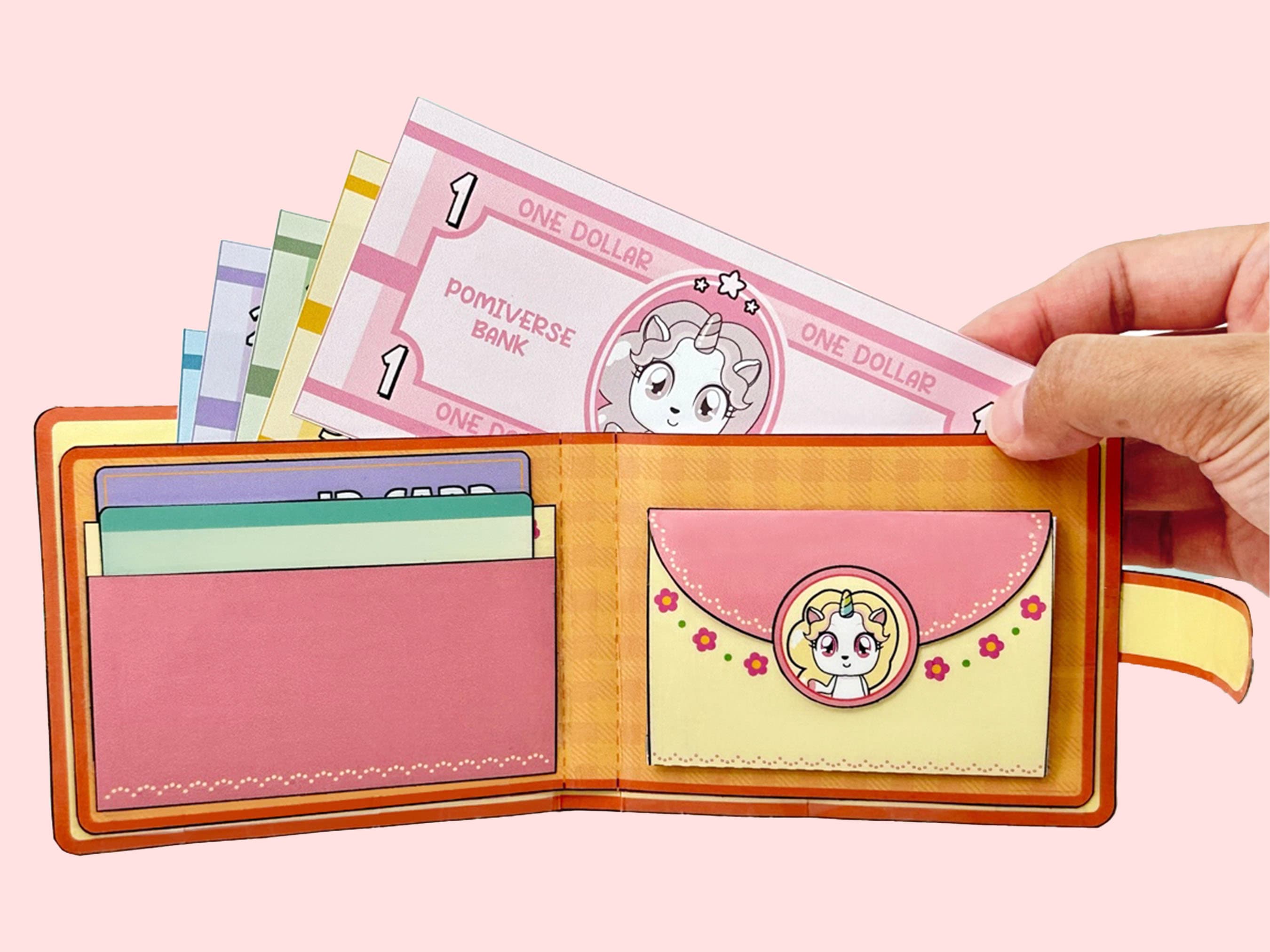 Printable Wallet and Money for Kids Real Size Play Money - Etsy