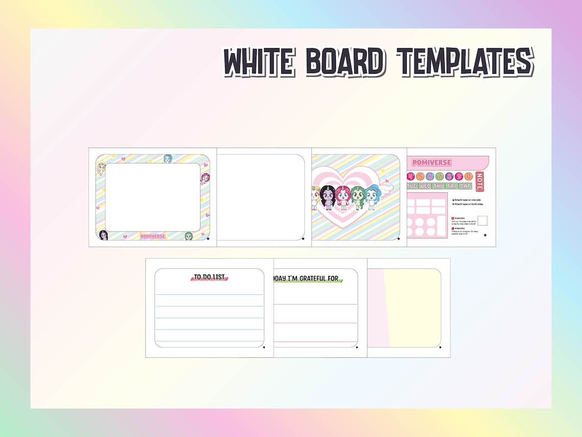 Printable White Board digital Files easy to Make White Board, Non ...