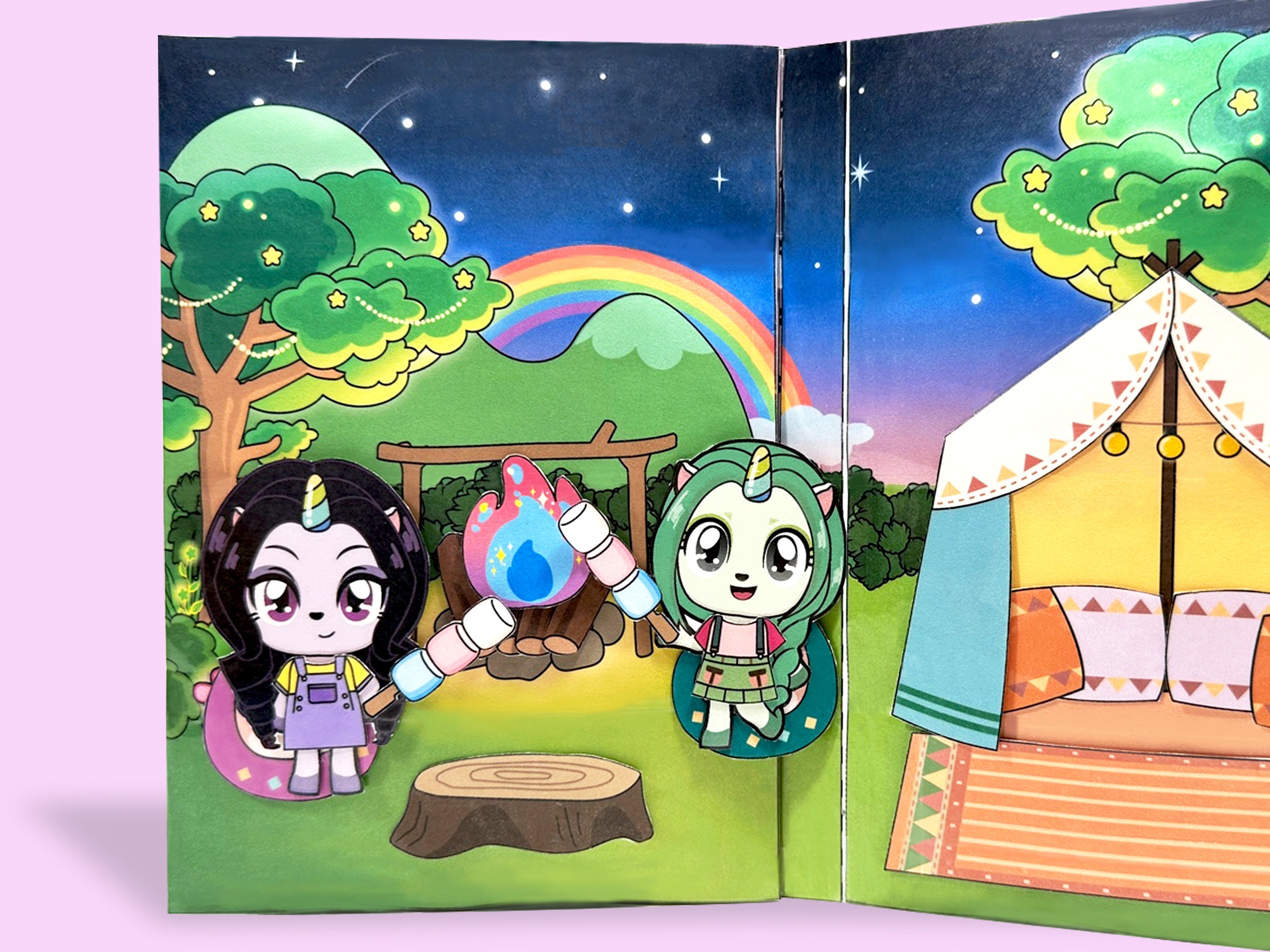 Paper Dolls and House-camping Activity Fluffy Dollhouse - Etsy