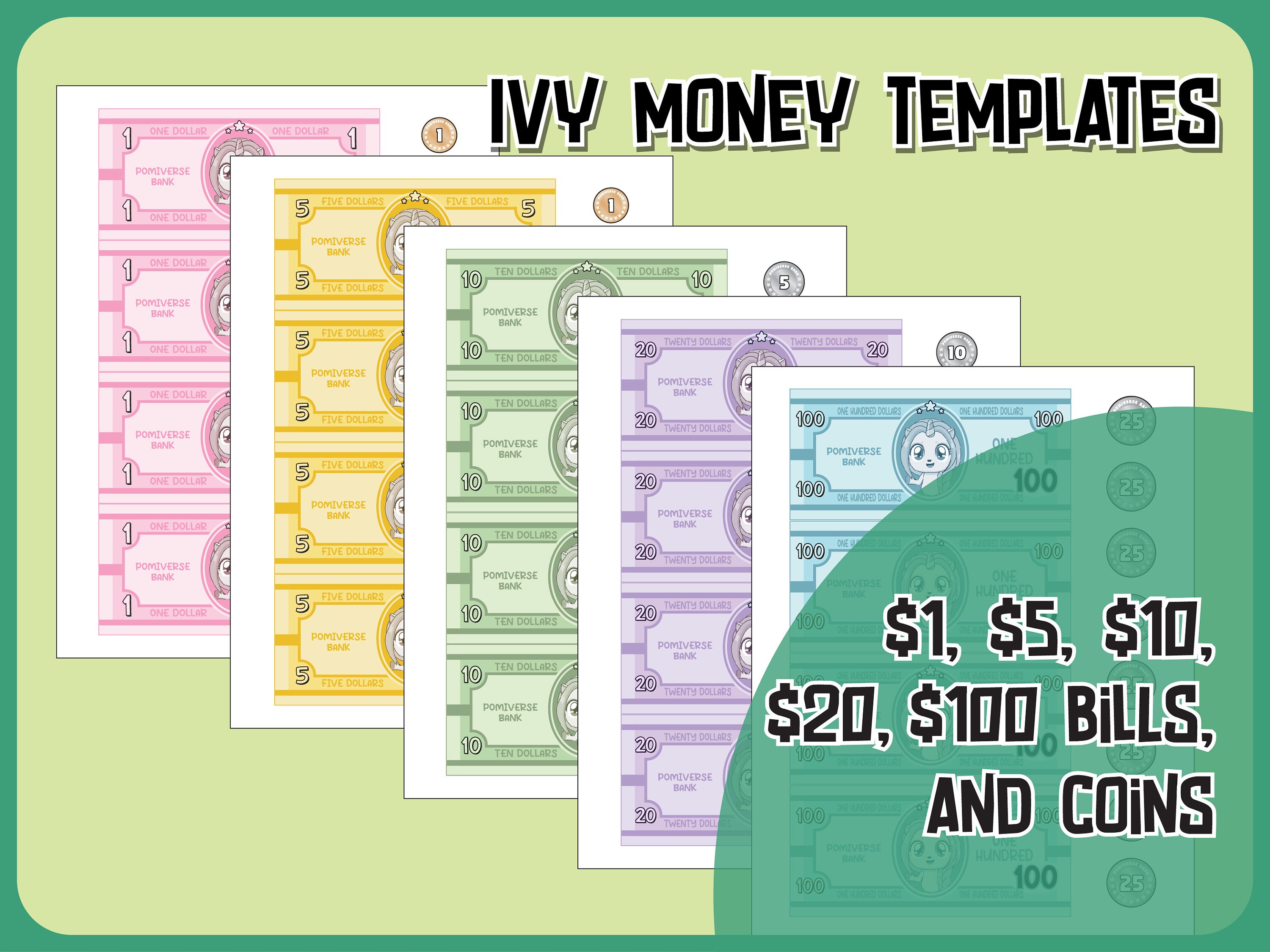 Printable Wallet and Money Real Size Wallet and Play Money - Etsy