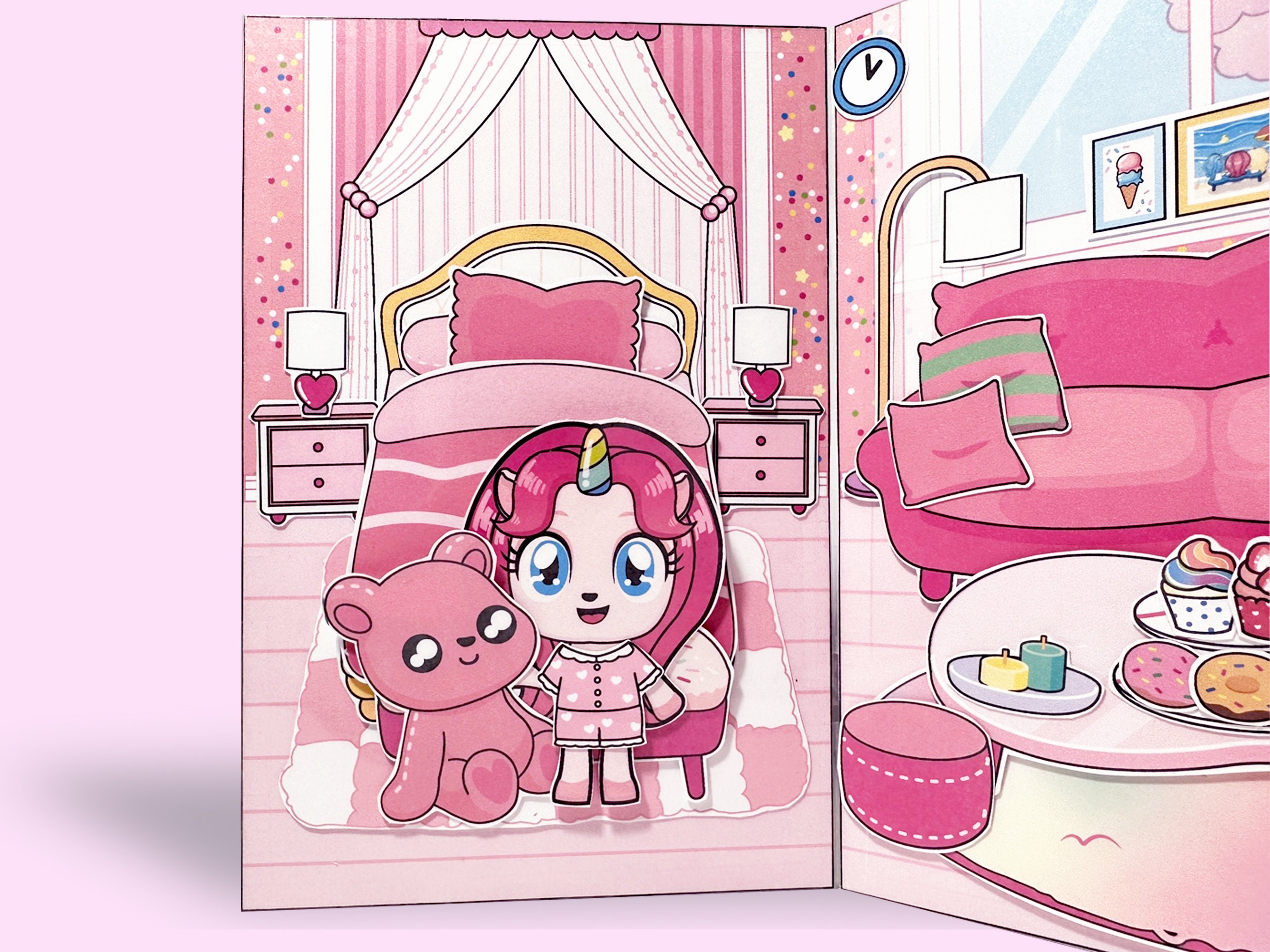 Digital Unicorn Paper Doll-pomi's Pink House by POMIVERSE, Printable ...