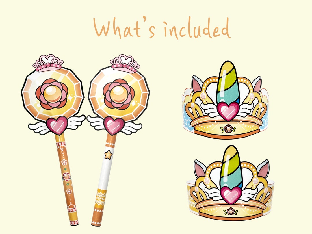 Printable Crwons and Wands, Paper Magic Wand, Unicorn Crown, Princess ...