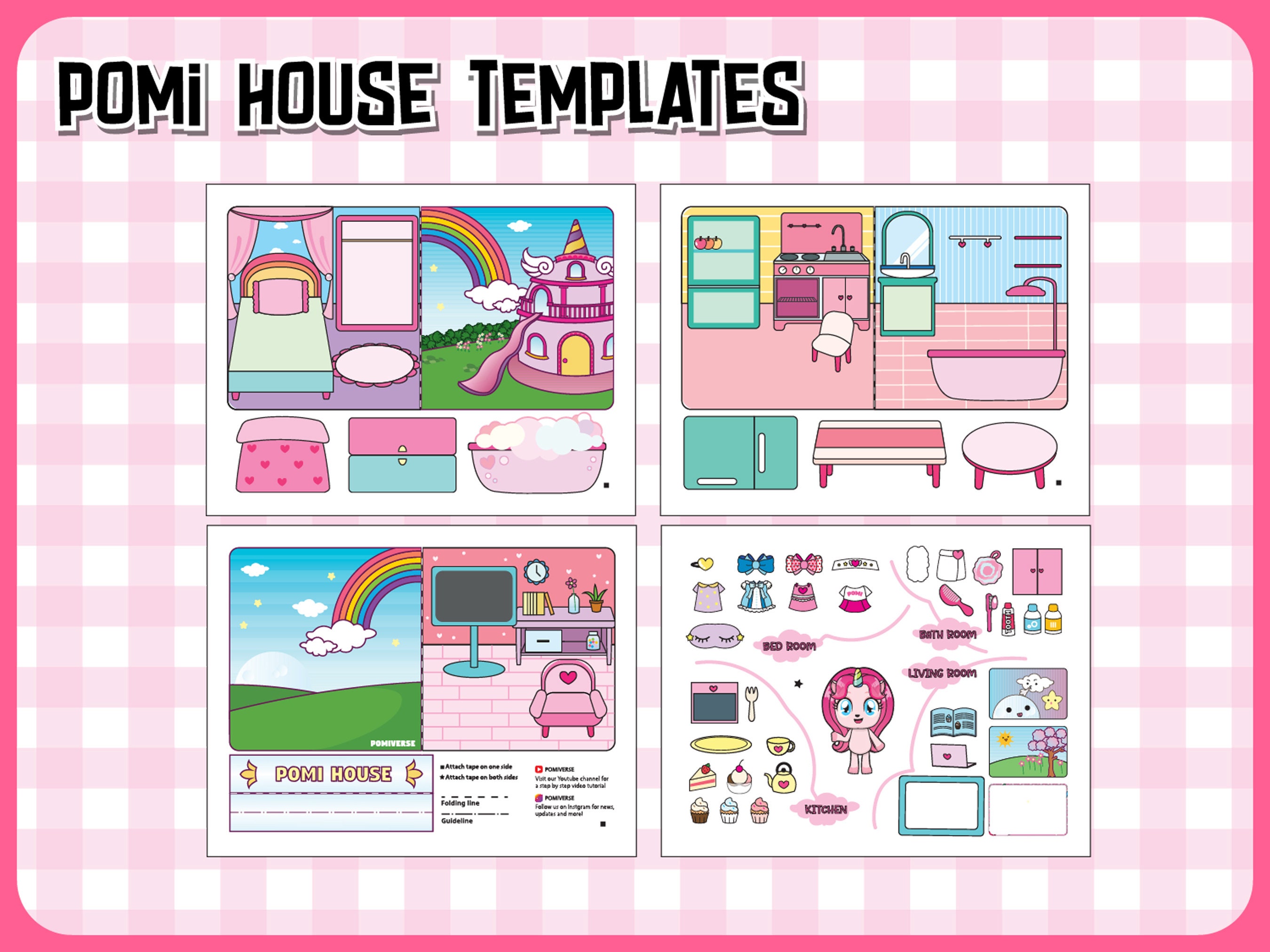Printable Dollhouse-pomi House by POMIVERSE, Unicorn Printable, Busy ...