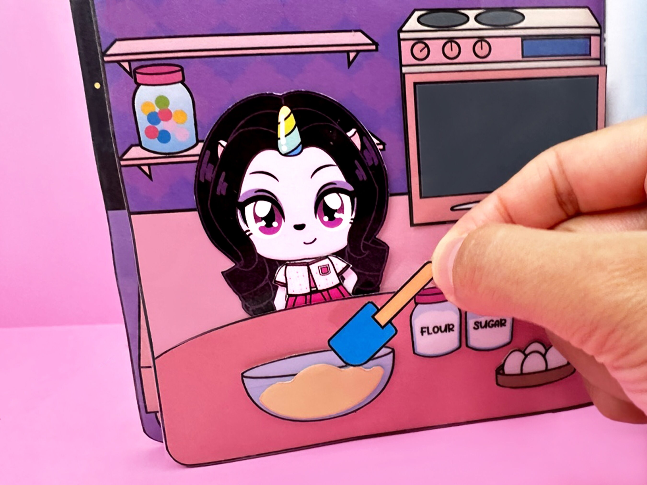 Digital Unicorn Paper Doll LUNA House by POMIVERSE Printable - Etsy