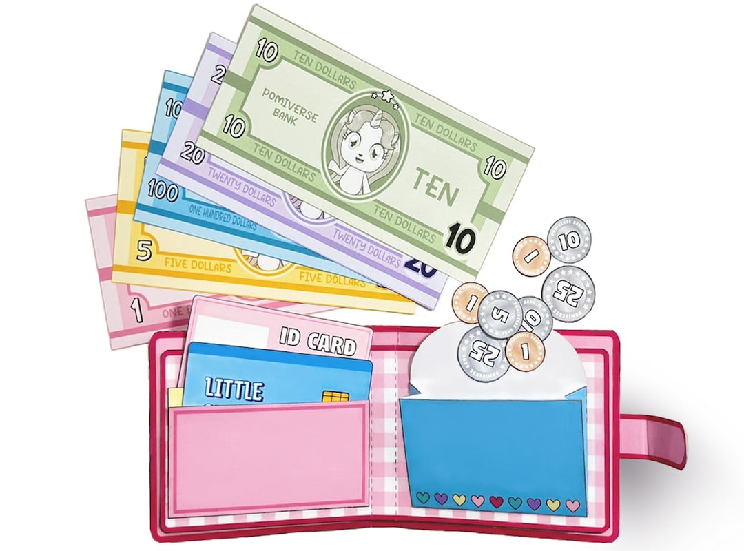 Craft Wallet and Money for Kids, Play Money, Real Size, Papaer Craft ...