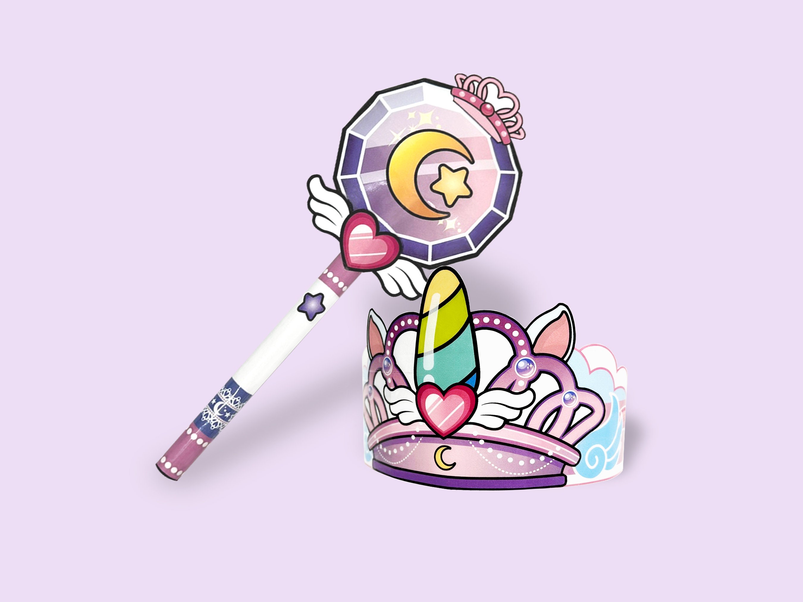 Printable Crwons and Wands, Paper Magic Wand, Unicorn Crown, Princess ...