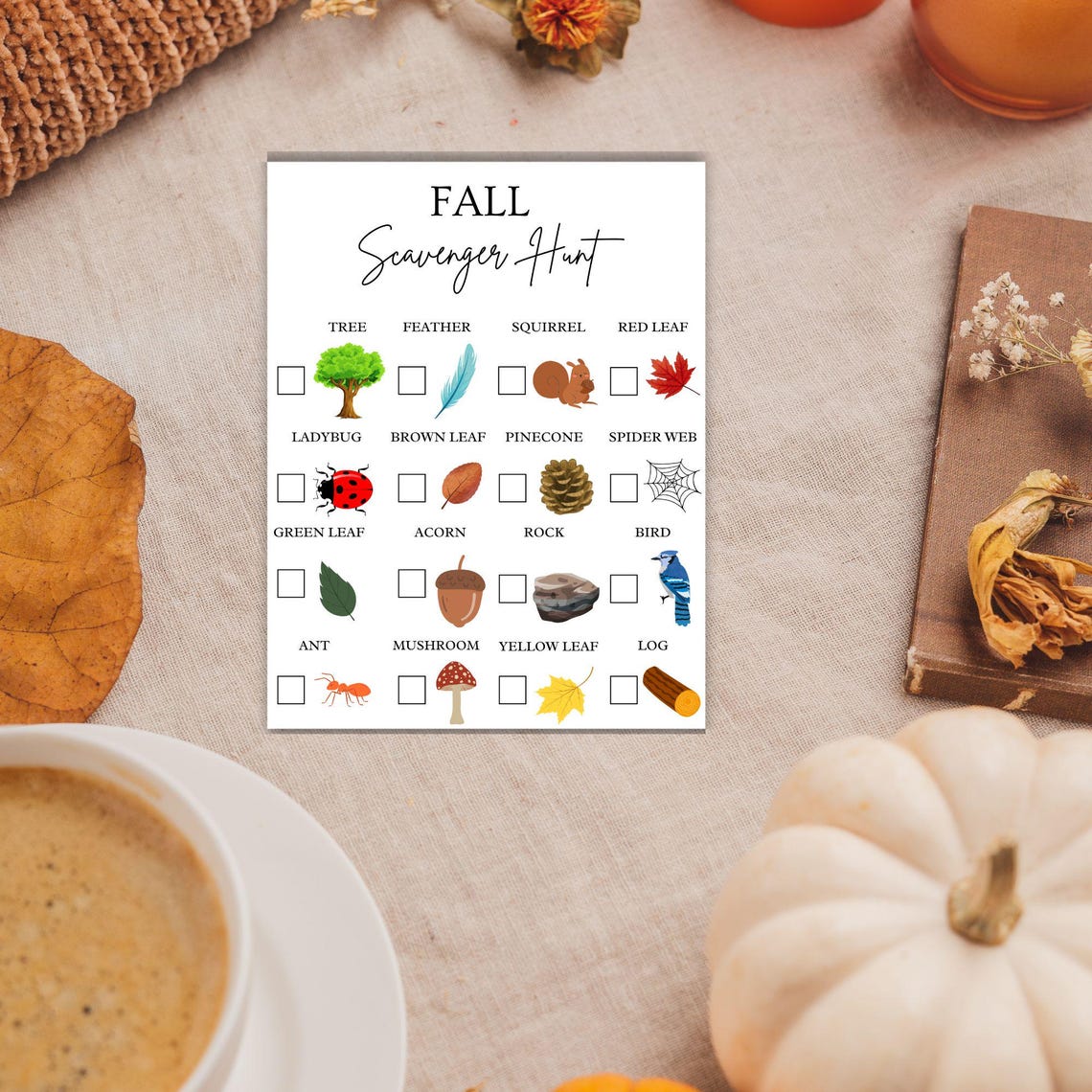 Fall Nature Scavenger Hunt for Kids: Outdoor Autumn Activity (PDF) - Etsy