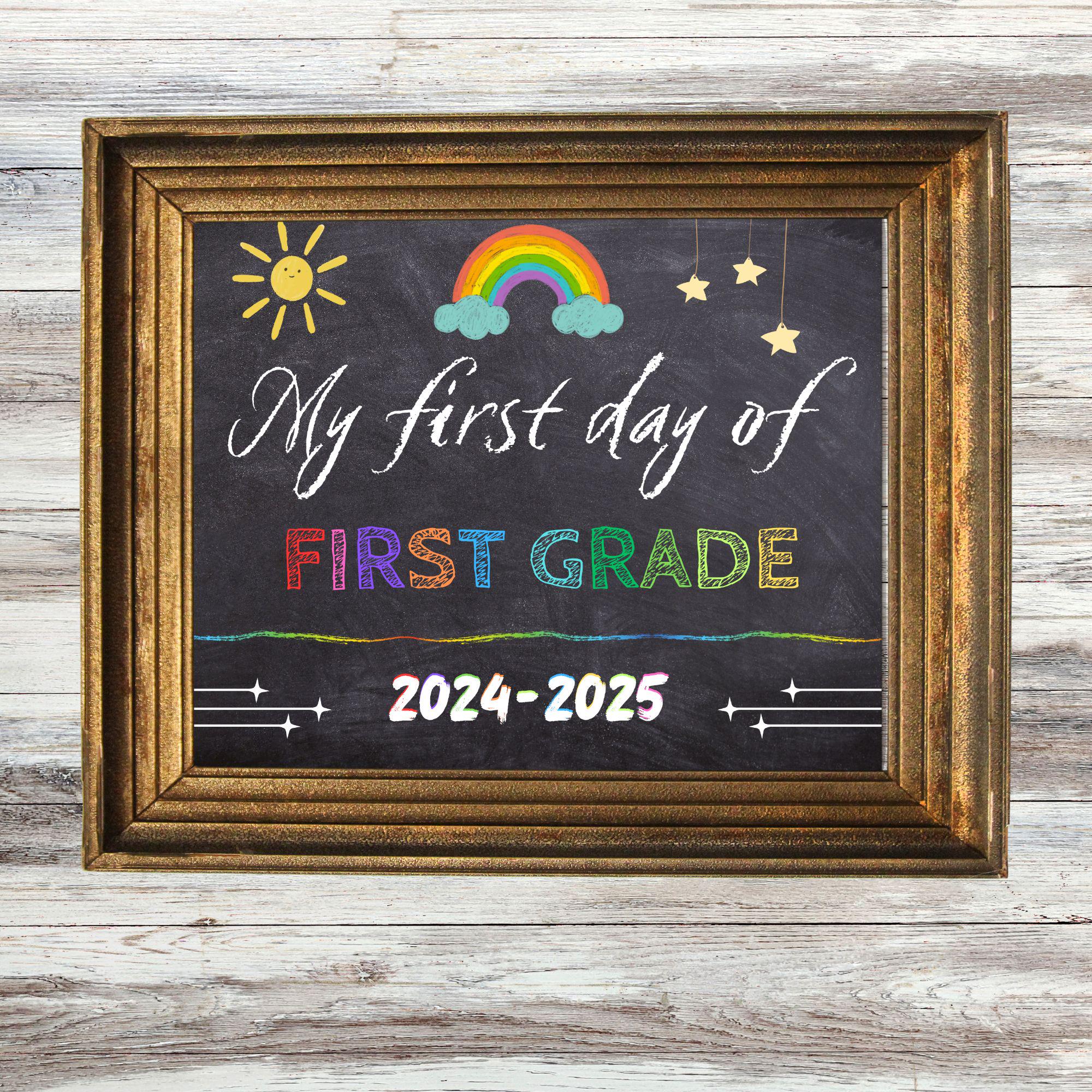 First Day of First Grade Sign, Printable First Day, Back to School Sign ...