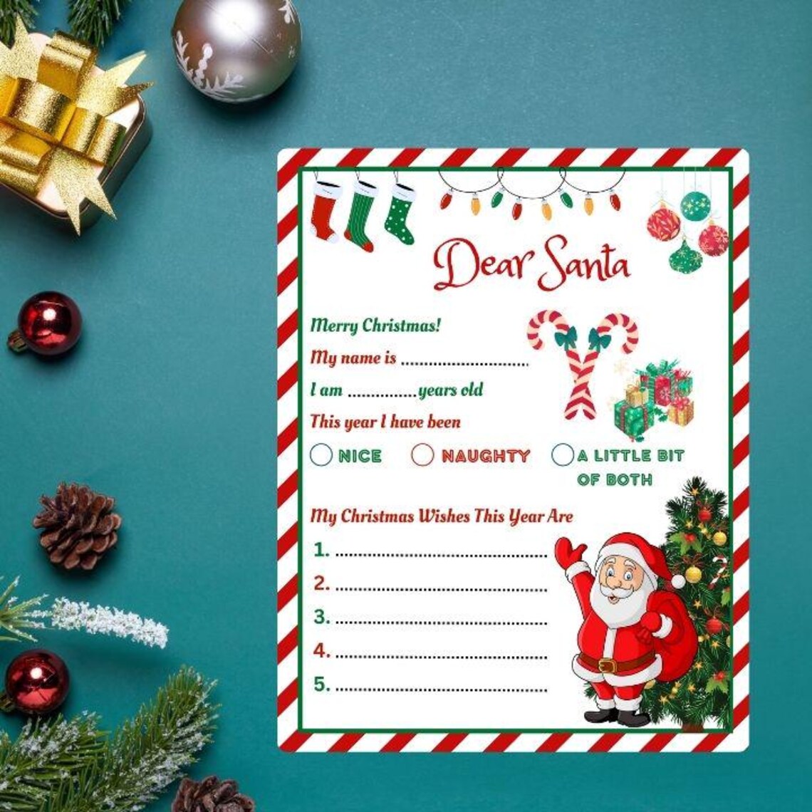 Letter to Santa, Santa Wish List, Dear Santa Letter Printable ...