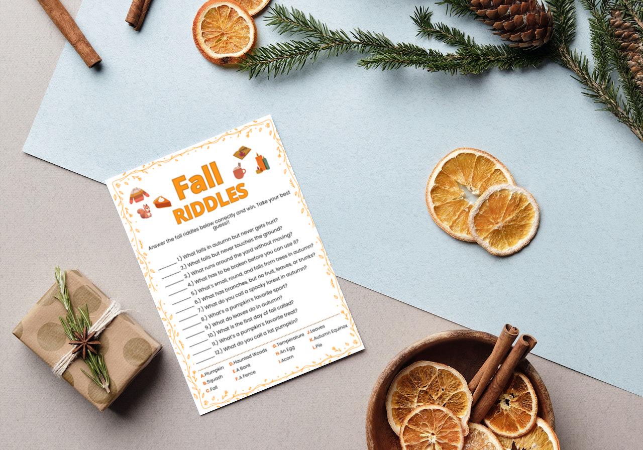 Fall Riddles, Fall Games, Fall Party Games, Autumn Games, Fall Games ...