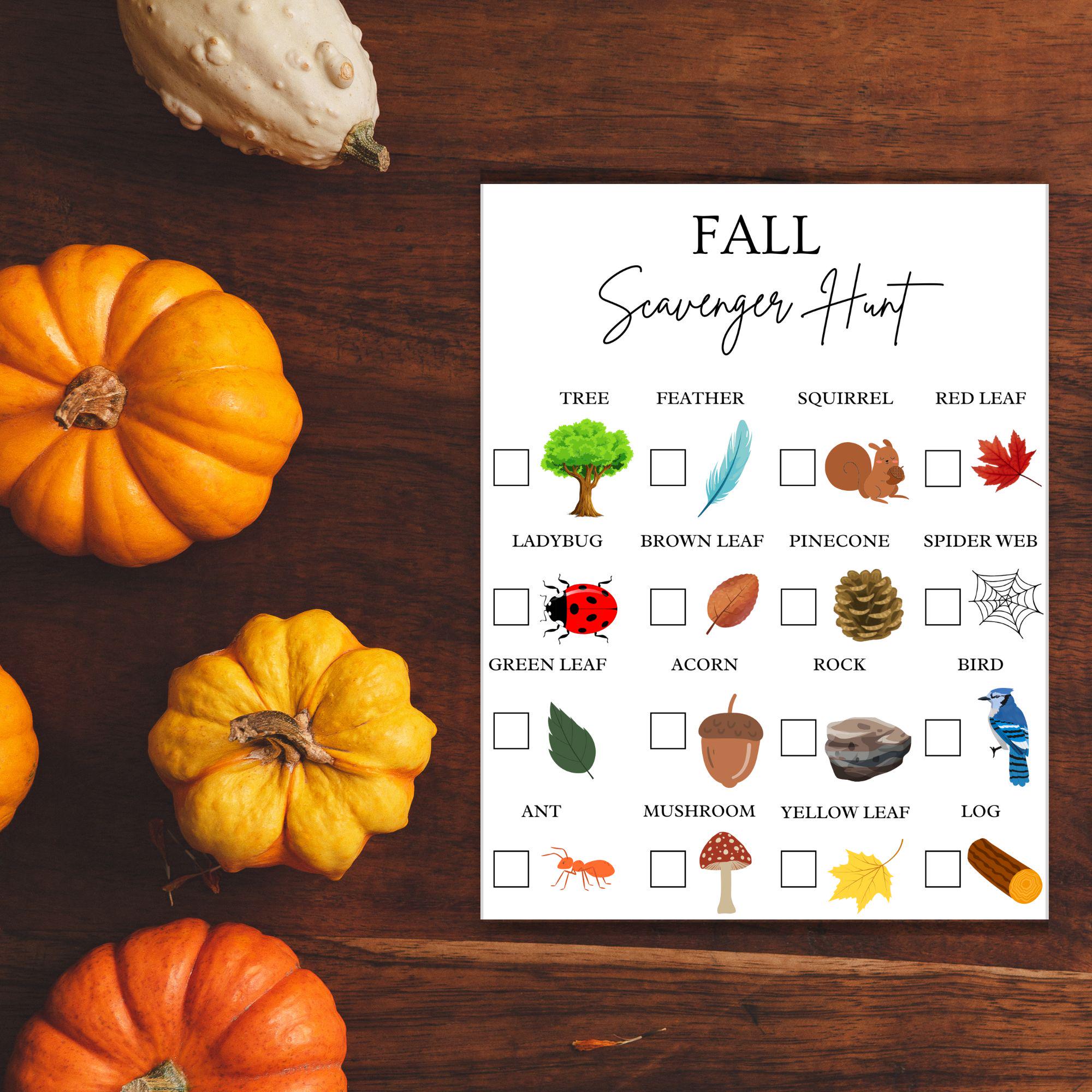Fall Nature Scavenger Hunt for Kids: Outdoor Autumn Activity (PDF) - Etsy