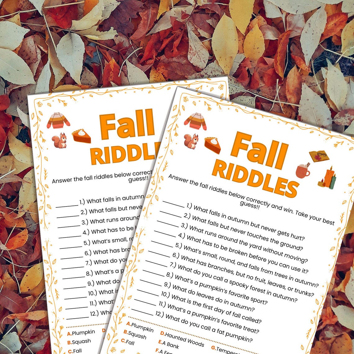 Fall Riddles, Fall Games, Fall Party Games, Autumn Games, Fall Games ...